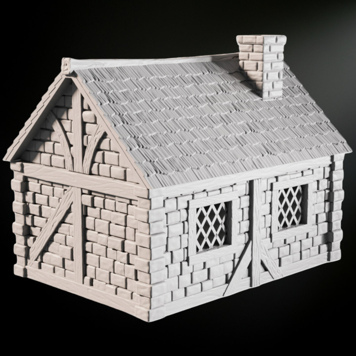 3D Printable Medieval Cottage House 1 by WargamesCo