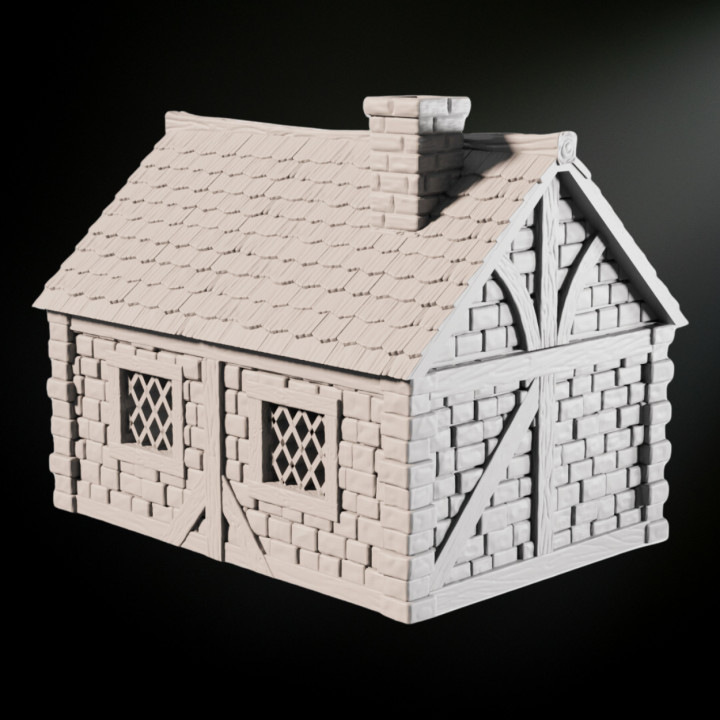 3D Printable Medieval Cottage House 1 by WargamesCo