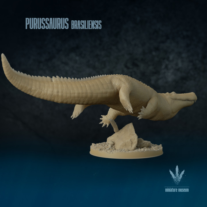 3D Printable Purussaurus brasiliensis : Swimming by Miniature Museum