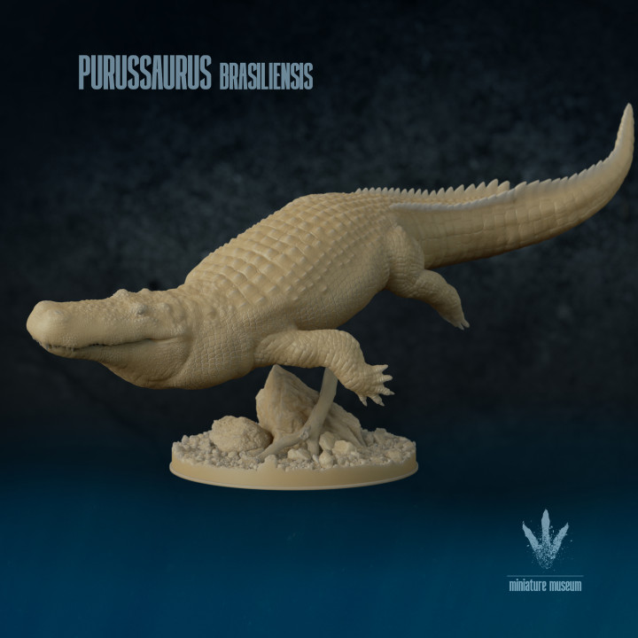 3D Printable Purussaurus brasiliensis : Swimming by Miniature Museum