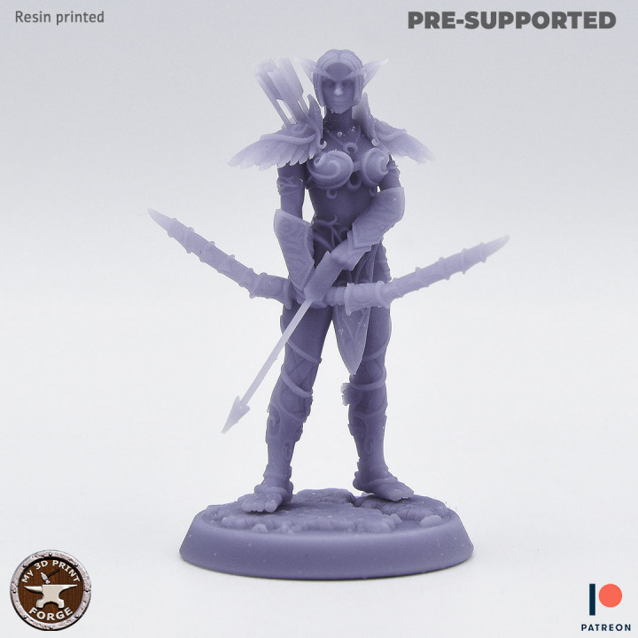 3D Printable Elf Female Hunter Two Models by My3DPrintForge