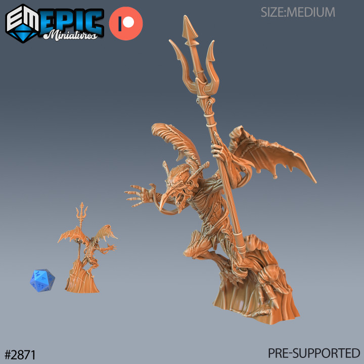 3D Printable Water Mephit Set / Aqua Elemental / Evil Imp / Winged Evil ...