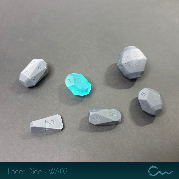 3D Printable Facet Dice - WA03 by The Cape Wyrm