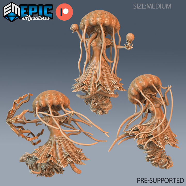 3D Printable Jellyfish Mermaid Set / Tentacle Beast / Merfolk / Water ...
