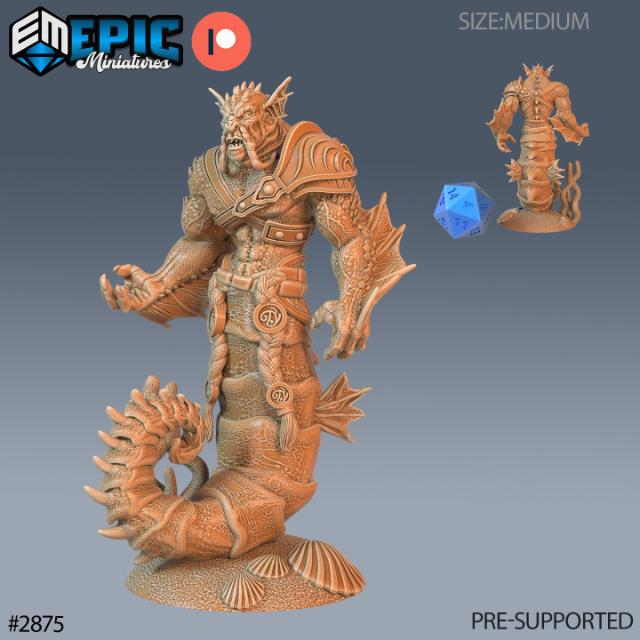 3D Printable Seahorse Merman Set / Merfolk / Water Warrior / Underwater ...