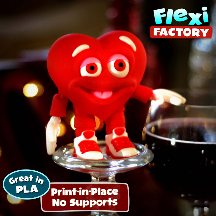 3D Printable Flexi Factory Herbert The Heart by Flexi Factory