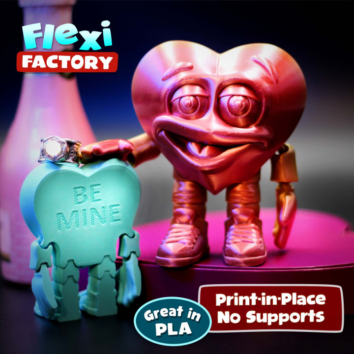 3D Printable Flexi Factory Herbert The Heart by Flexi Factory