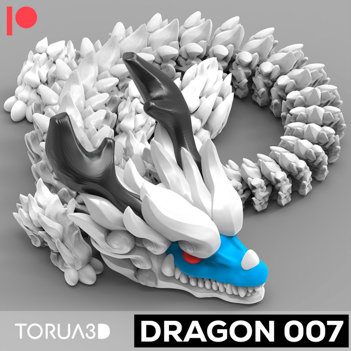 3D Printable Articulated Dragon 007 by Torua3D