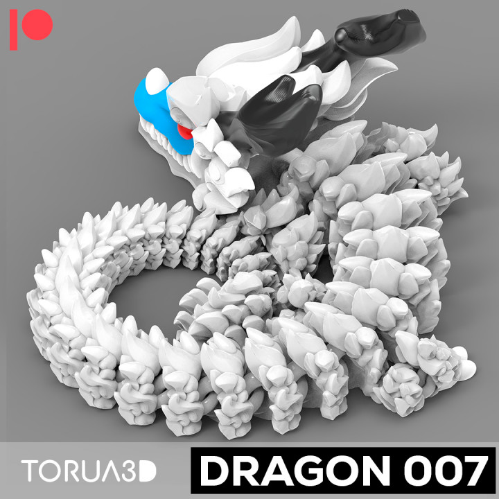 3D Printable Articulated Dragon 007 by Torua3D