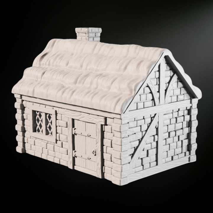 3D Printable Medieval Cottage House 2 by WargamesCo