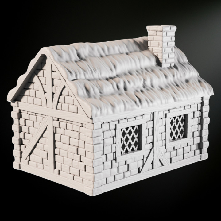 3D Printable Medieval Cottage House 2 by WargamesCo