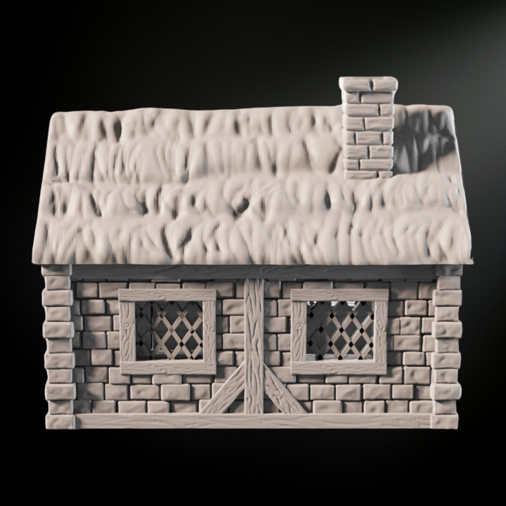 3D Printable Medieval Cottage House 2 by WargamesCo