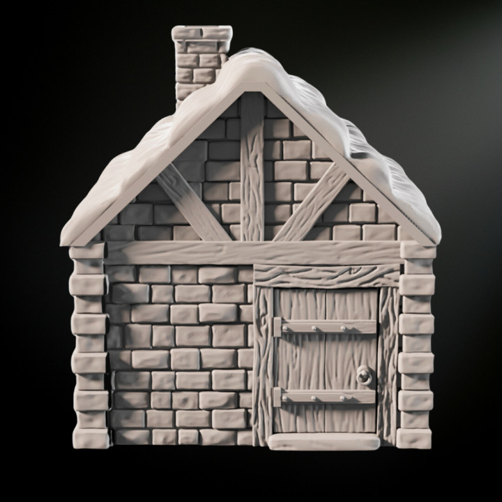 3D Printable Medieval Cottage House 4 by WargamesCo