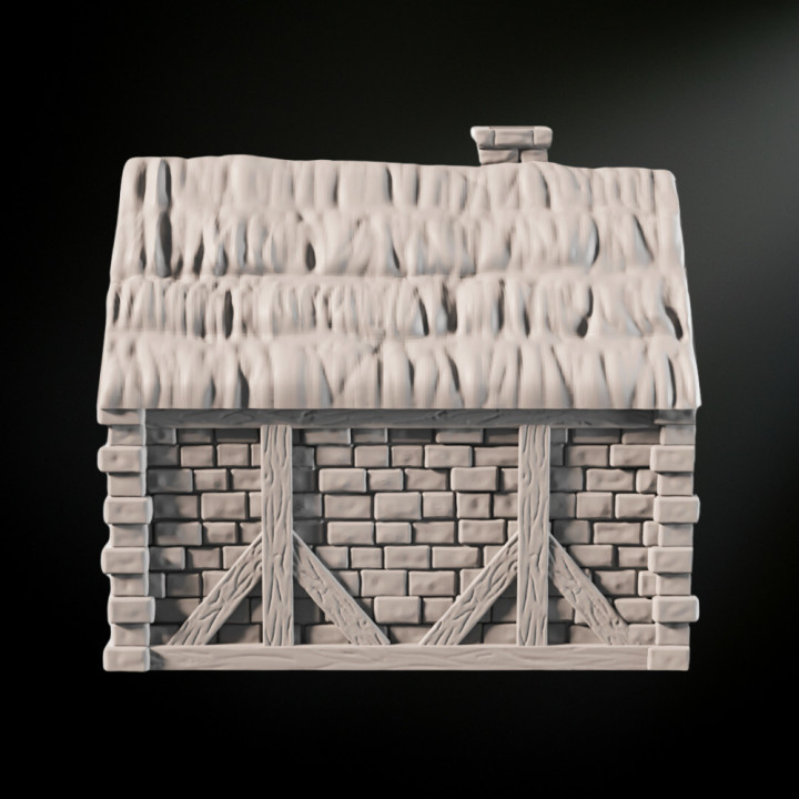 3D Printable Medieval Cottage House 4 by WargamesCo