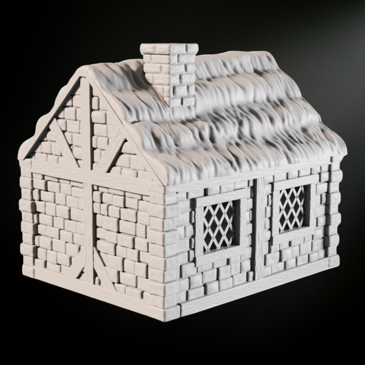 3D Printable Medieval Cottage House 4 by WargamesCo