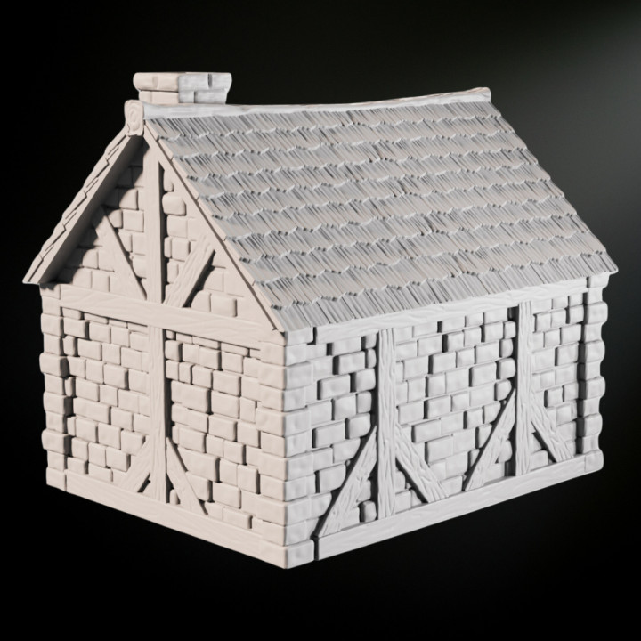 3D Printable Medieval Cottage House 5 by WargamesCo