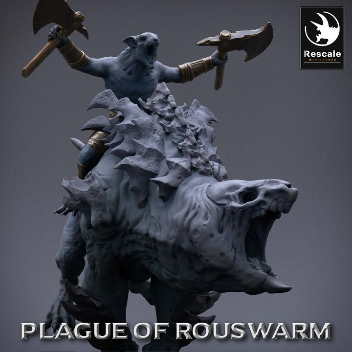 3D Printable Rat Rider Run Barbarian by Rescale Miniatures