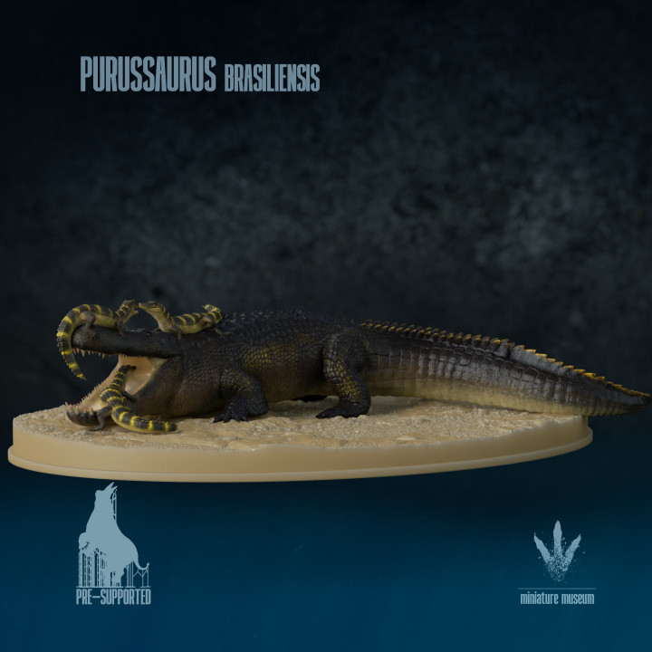 3D Printable Purussaurus brasiliensis : Family by Miniature Museum