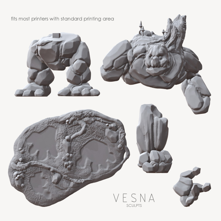 3D Printable STONE ELEMENTAL by VESNA SCULPTS