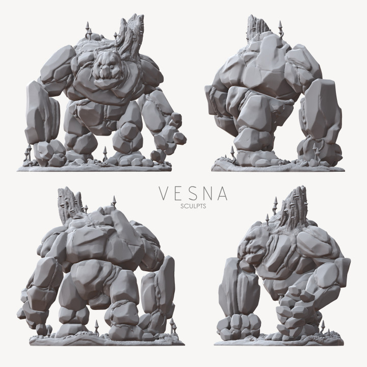 3D Printable STONE ELEMENTAL by VESNA SCULPTS