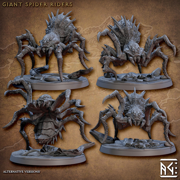 3D Printable Faldorn Giant Spider Riders (Faldorn Goblins) by Artisan Guild