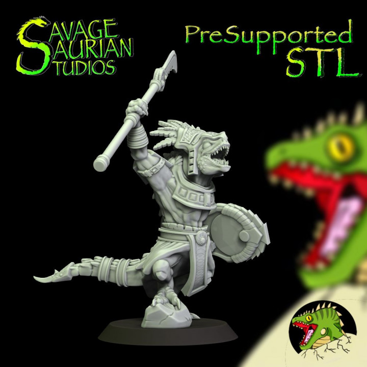 3D Printable Lizardmen - Iguanisaur Warriors by Savage Saurian Studios