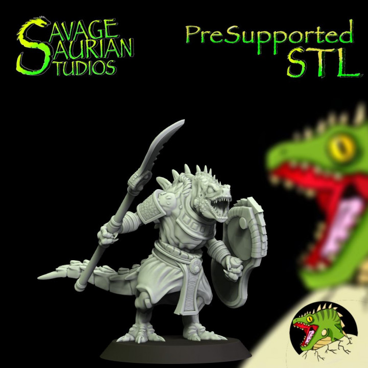 3D Printable Lizardmen - Iguanisaur Warriors by Savage Saurian Studios