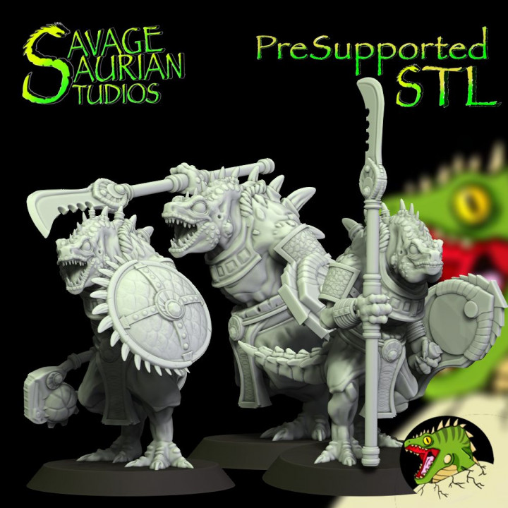 3D Printable Lizardmen - Iguanisaur Warriors by Savage Saurian Studios