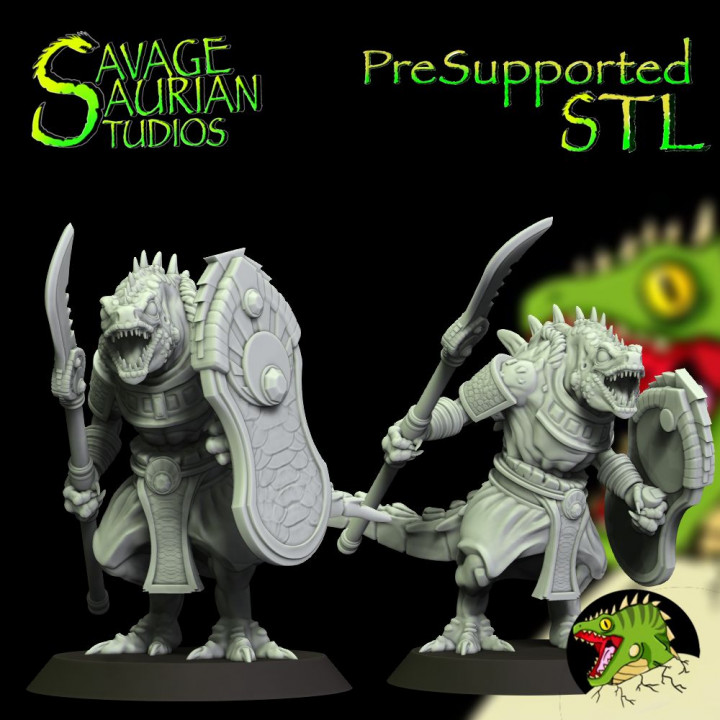 3D Printable Lizardmen - Iguanisaur Warriors by Savage Saurian Studios