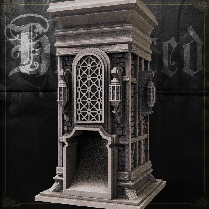 3D Printable Dungeon Master - Dice Tower (Vinhill) by Dungeon Master