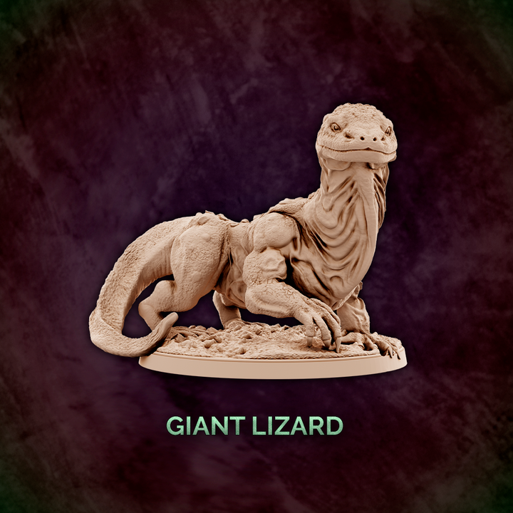 3D Printable Greyanna and Giant Lizard - Drow Ranger by Artificers_Mini