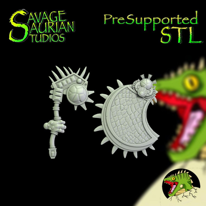 3D Printable Lizardmen - Crocodactus Sunscale Hero by Savage Saurian ...