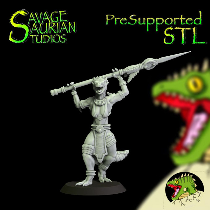 3D Printable Lizardmen - Armecko Warrior Priestesses by Savage Saurian ...