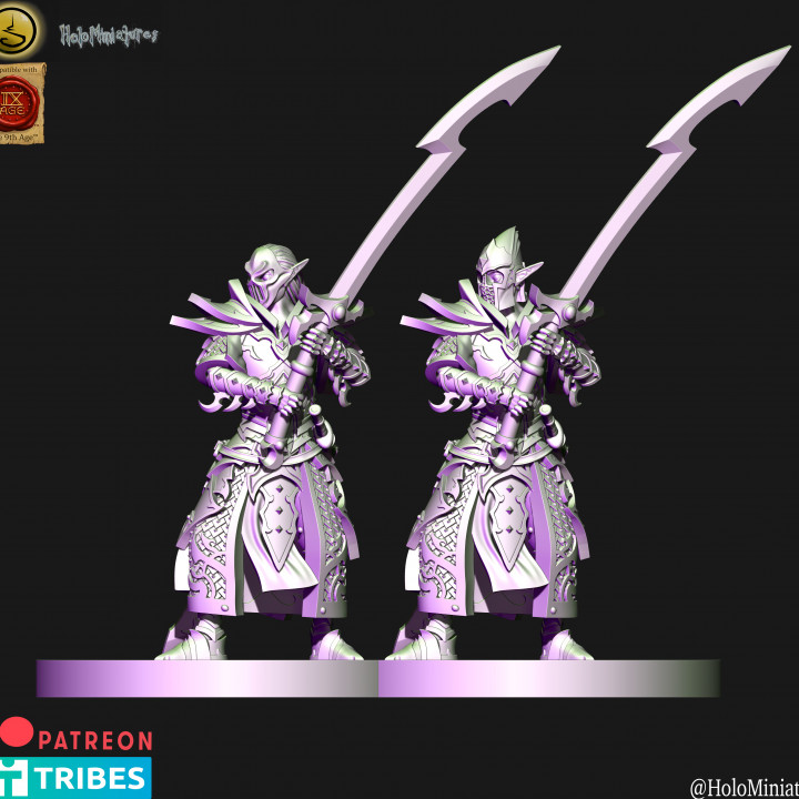 3D Printable Dark Elf Judicators unit (elves) by HoloMiniatures