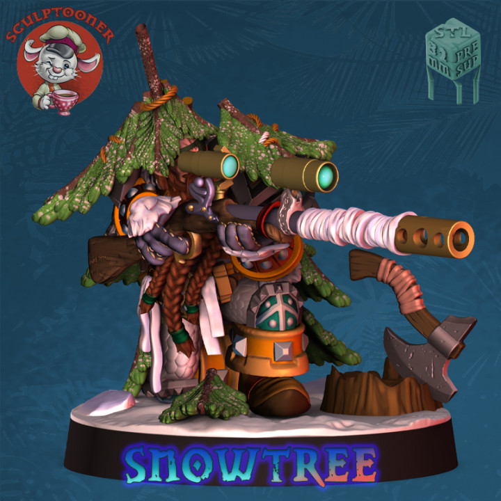 3D Printable Snowtree-hunter-sniper-dwarf by SCULPTOONER