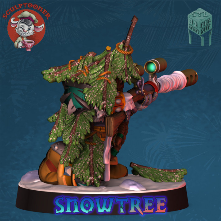 3D Printable Snowtree-hunter-sniper-dwarf by SCULPTOONER