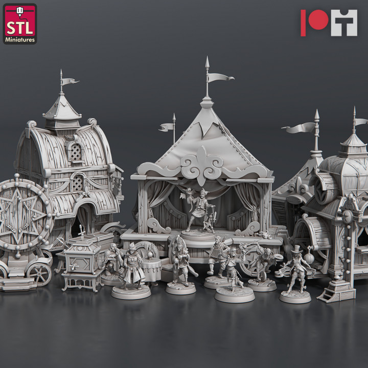 3D Printable Carnival Set Vol 2 by STL Miniatures