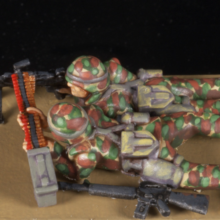 3D Printable 10/15mm US Infantry Company (1980s) with M16s, M249 SAW ...