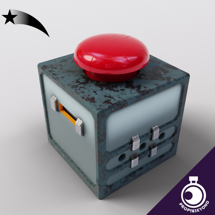 3D Printable Do not touch the red button! - Trap by Props&Beyond