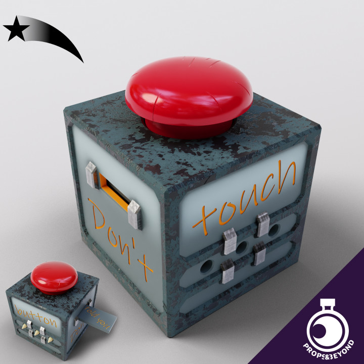 3D Printable Do not touch the red button! - Trap by Props&Beyond
