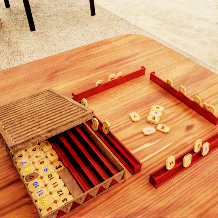 3D Printable Rummy Set - Board Game by Lazy Bear