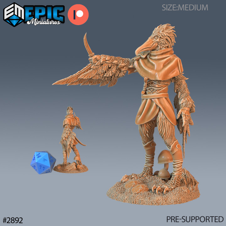 3D Printable Bird Folk Pelican Set / Birdfolk Warrior / Water Pelecanus ...