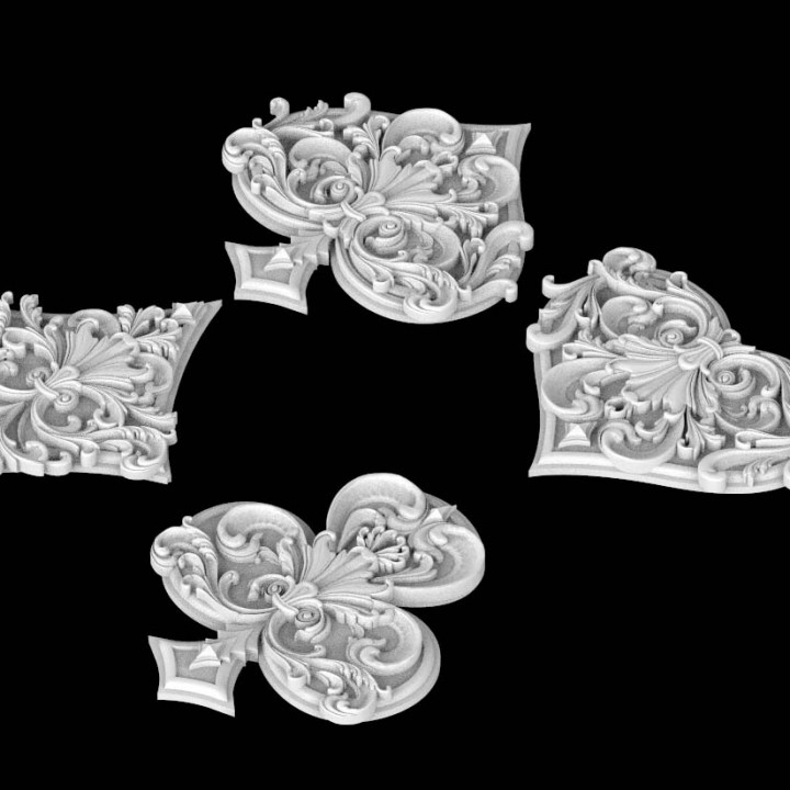 3D Printable spades clubs hearts diamonds by Dmitrii Tishchenkov