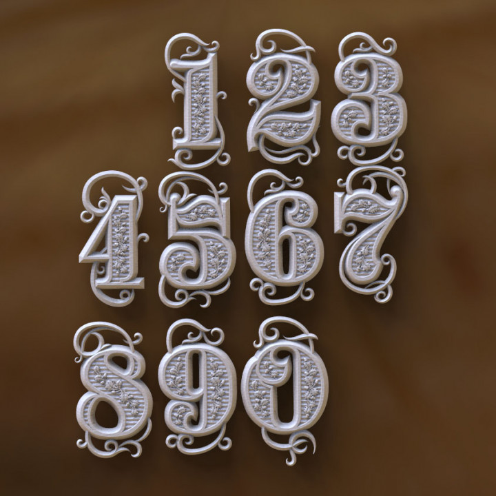 3D Printable numbers by Dmitry Tishchenkov