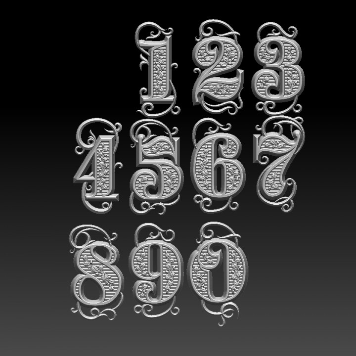 3D Printable numbers by Dmitry Tishchenkov