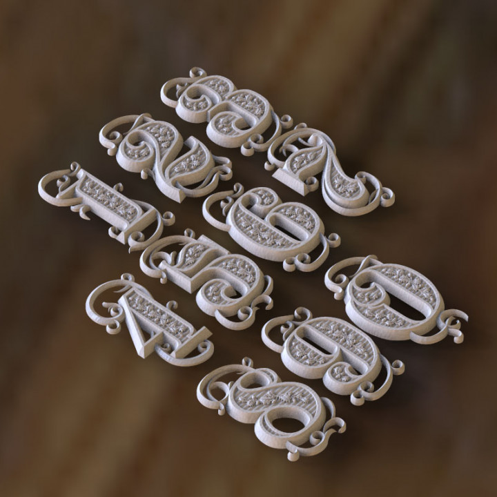 3D Printable numbers by Dmitry Tishchenkov