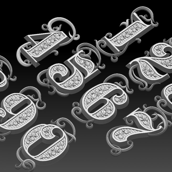 3D Printable numbers by Dmitry Tishchenkov