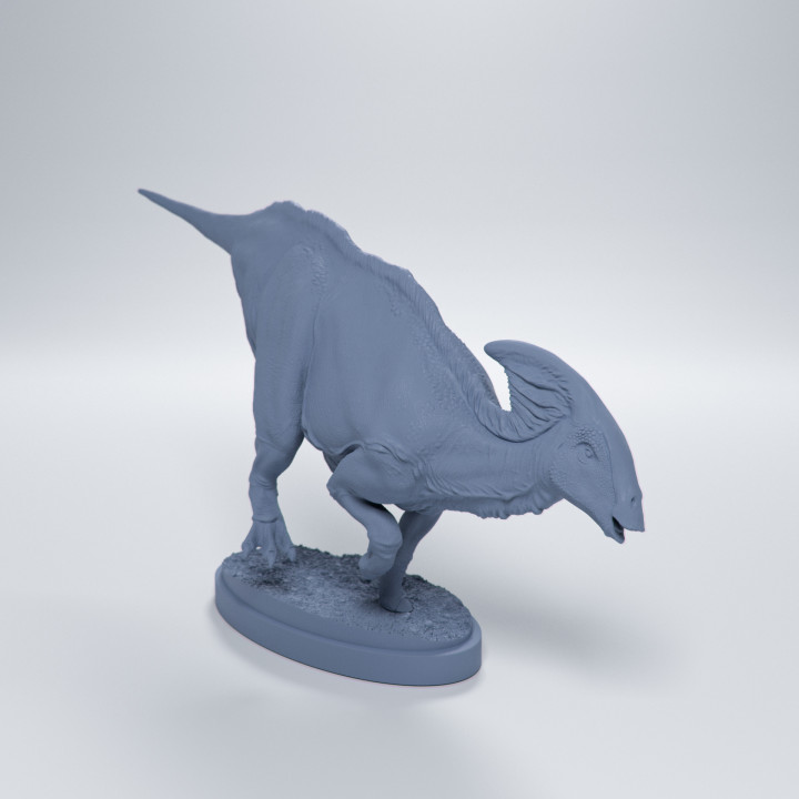 3D Printable Charonosaurus running 1-35 scale pre-supported dinosaur by ...