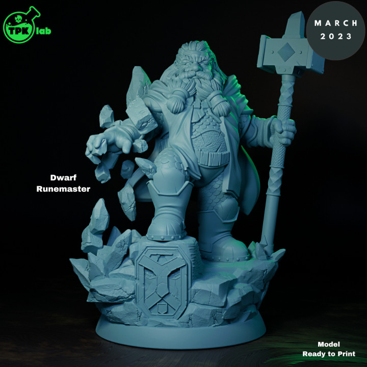 3D Printable Dwarf Runemaster by TPK Lab