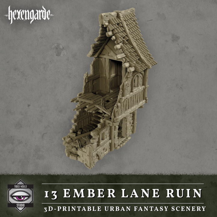 3D Printable 13 Ember Lane Ruin by Tired World Studio